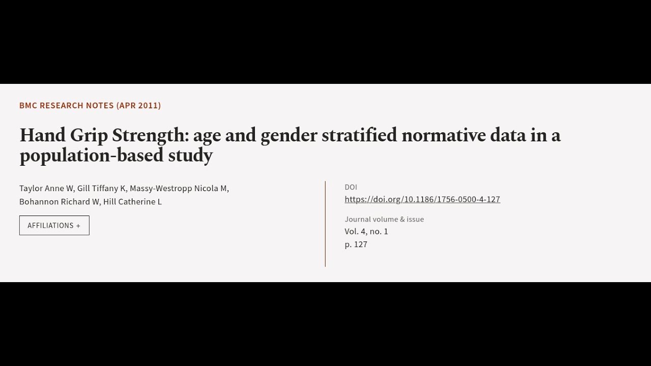 Hand Grip Strength: age and gender stratified normative data in a ...