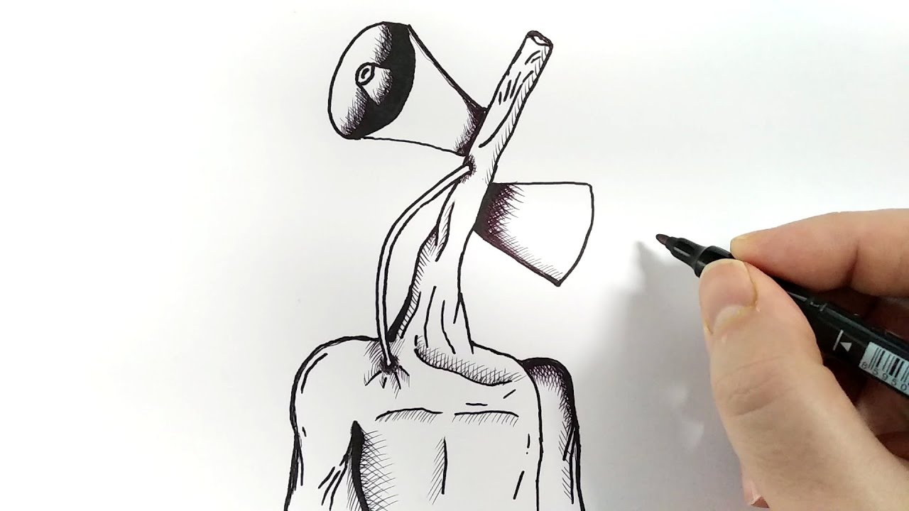 How to draw Siren Head realistic - YouTube