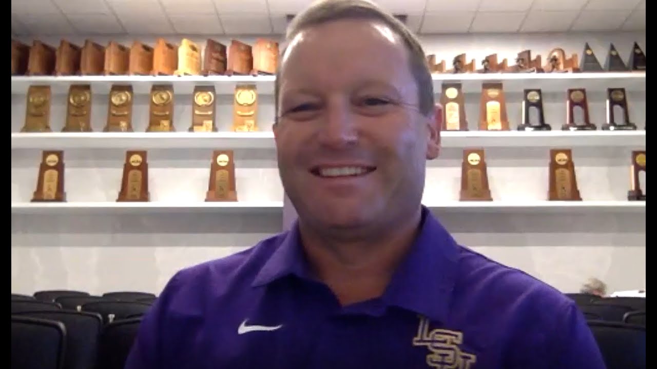 LSU baseball coach Jay Johnson, Cade Doughty and Brayden Jobert ...