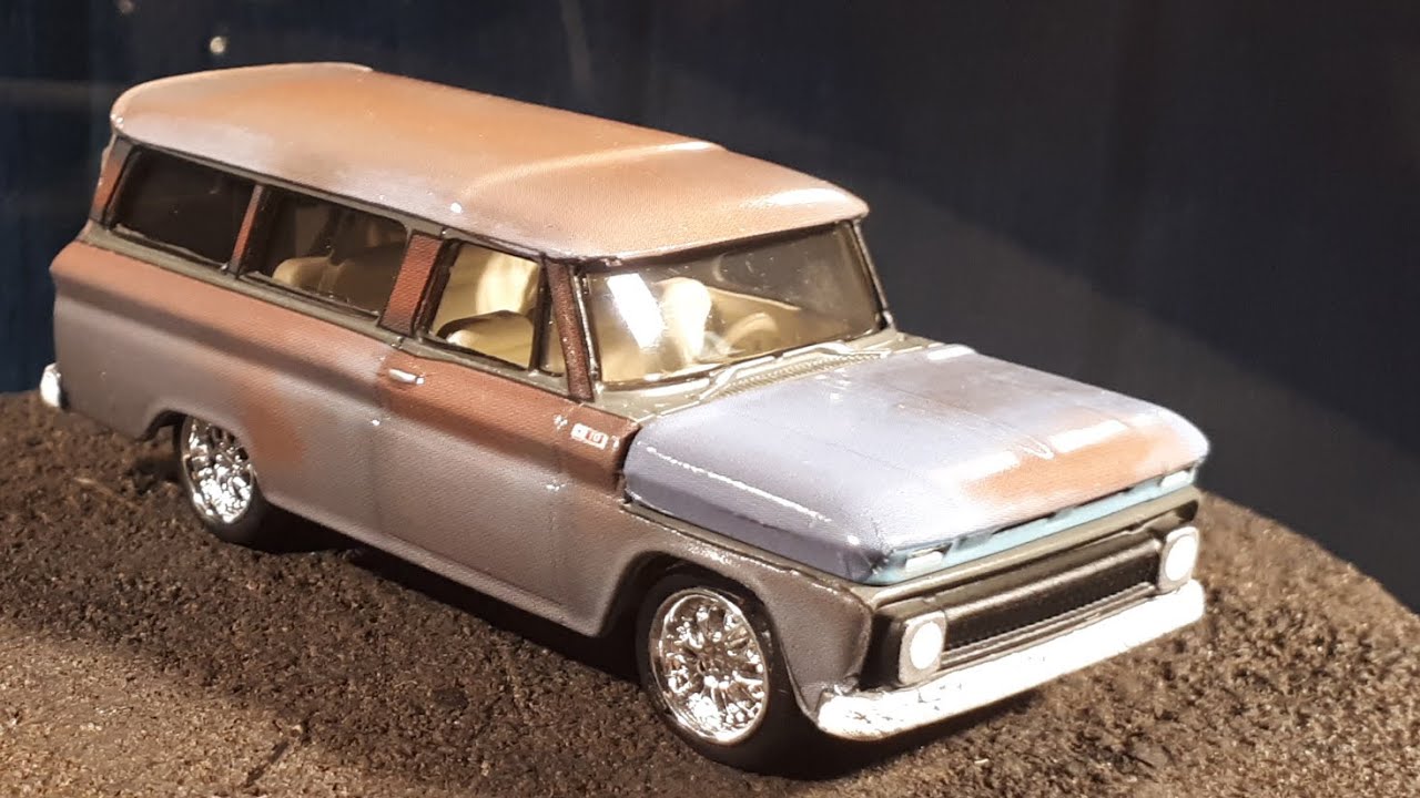 1/64 Chevy Suburban 1965 patina by Auto World Mijo weathered diecast ...