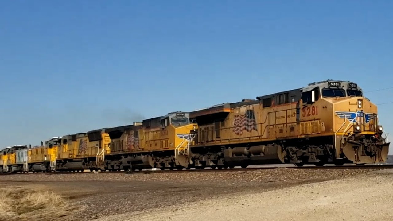 Union Pacific 5281-6374-5099 & 5 UPY - YouTube