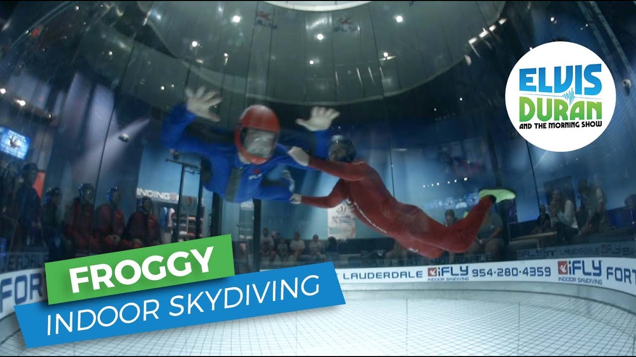 Froggy Goes Indoor Skydiving | Elvis Duran Exlcusive - YouTube