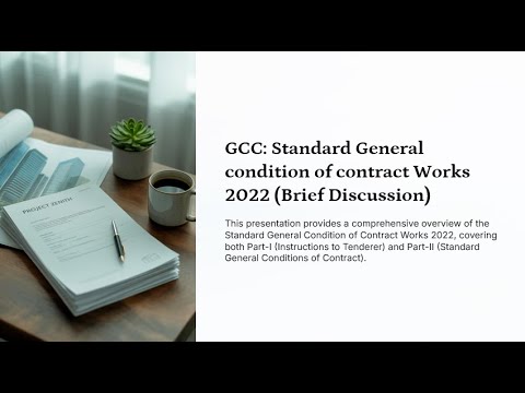 GCC Standard General condition of contract Works 2022 Brief Discussion ...