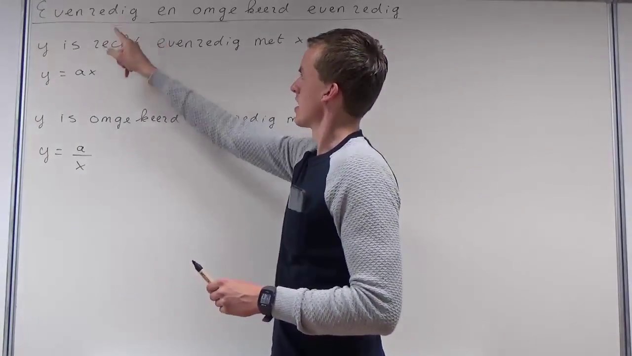 Recht evenredig en omgekeerd evenredig (VWO wiskunde B) - YouTube