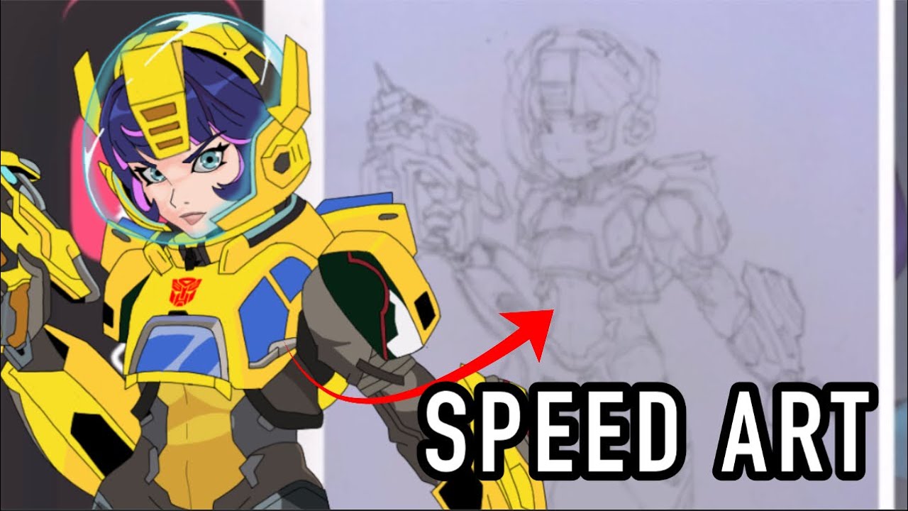 Overwatch X Transformers Bumblebee Juno skin concept Speed Art - YouTube