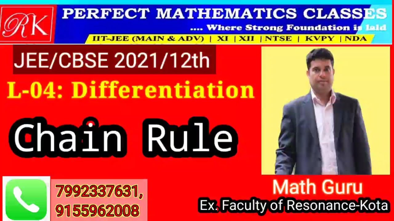 Differentiation L-04 | Chain Rule | differentiation | JEE Main | cbse ...