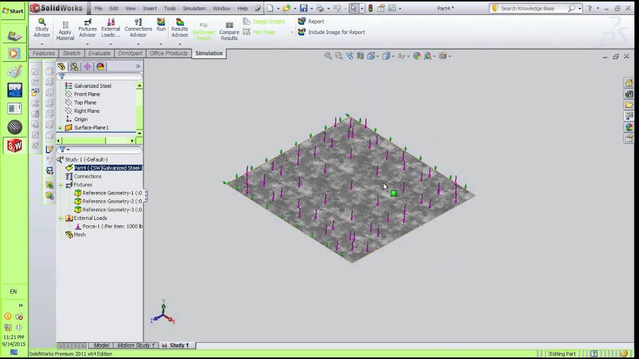 Lesson5 Solidworks Simulation 2011 Shell Elements vs Body Elements ...