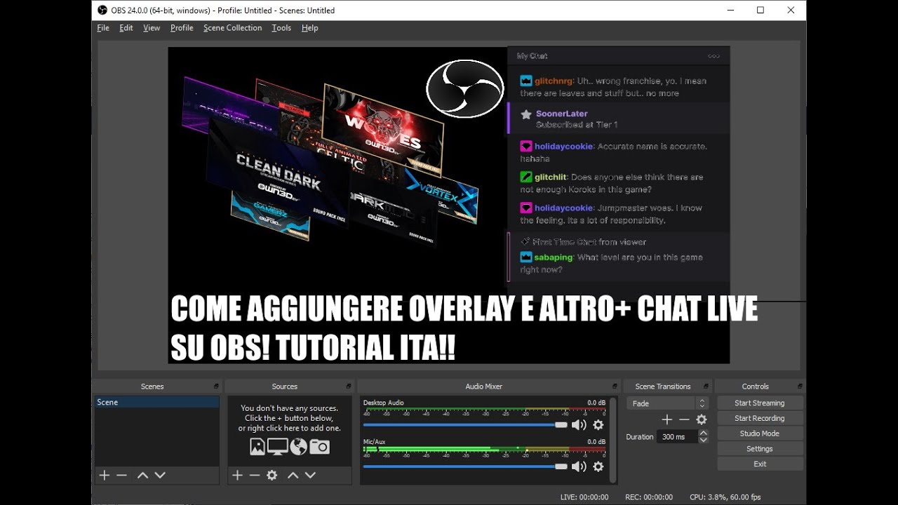 COME AGGIUNGERE OVERLAY E ALTRO SU OBS +CHAT DI TESTO E NOTIFICHE PER ...