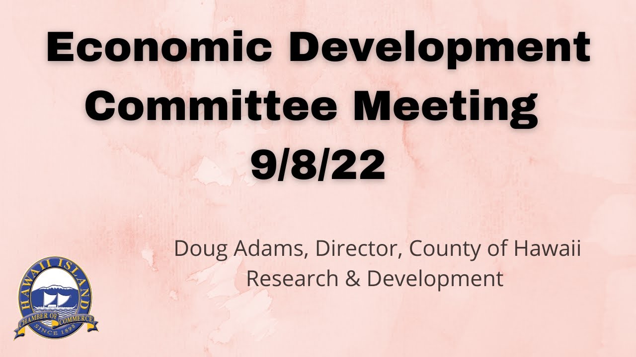 Economic Development Committee Meeting: Doug Adams, Director, County of ...