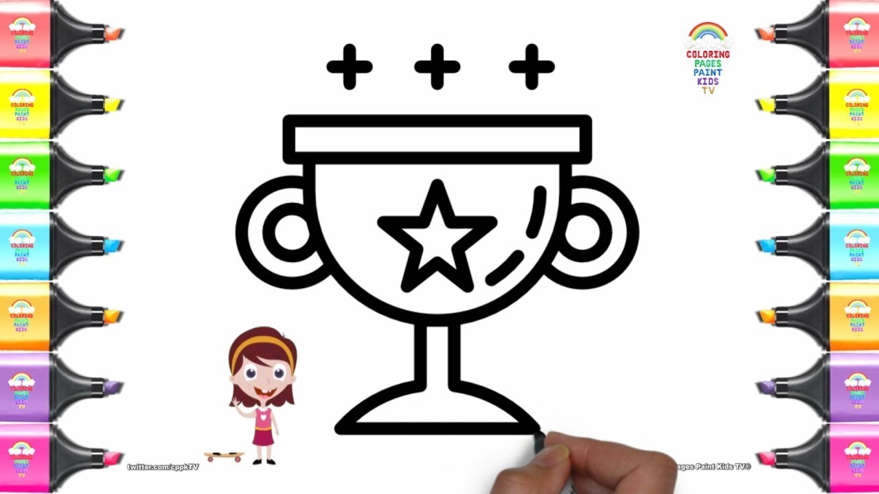 Coloring Pages For Kids Trophy & Learning Colors - YouTube