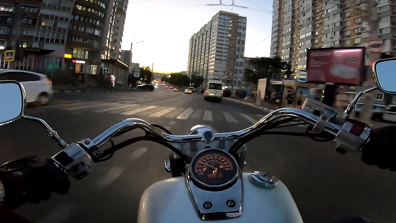 Riding a motorcycle Honda Shadow Aero 750 #49 || Day riding & Night ...