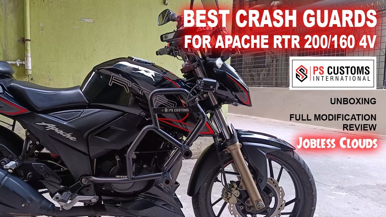 Best Crash Guard For Apache RTR200 4v | PS CUSTOMS | Apache rtr 200 4v ...