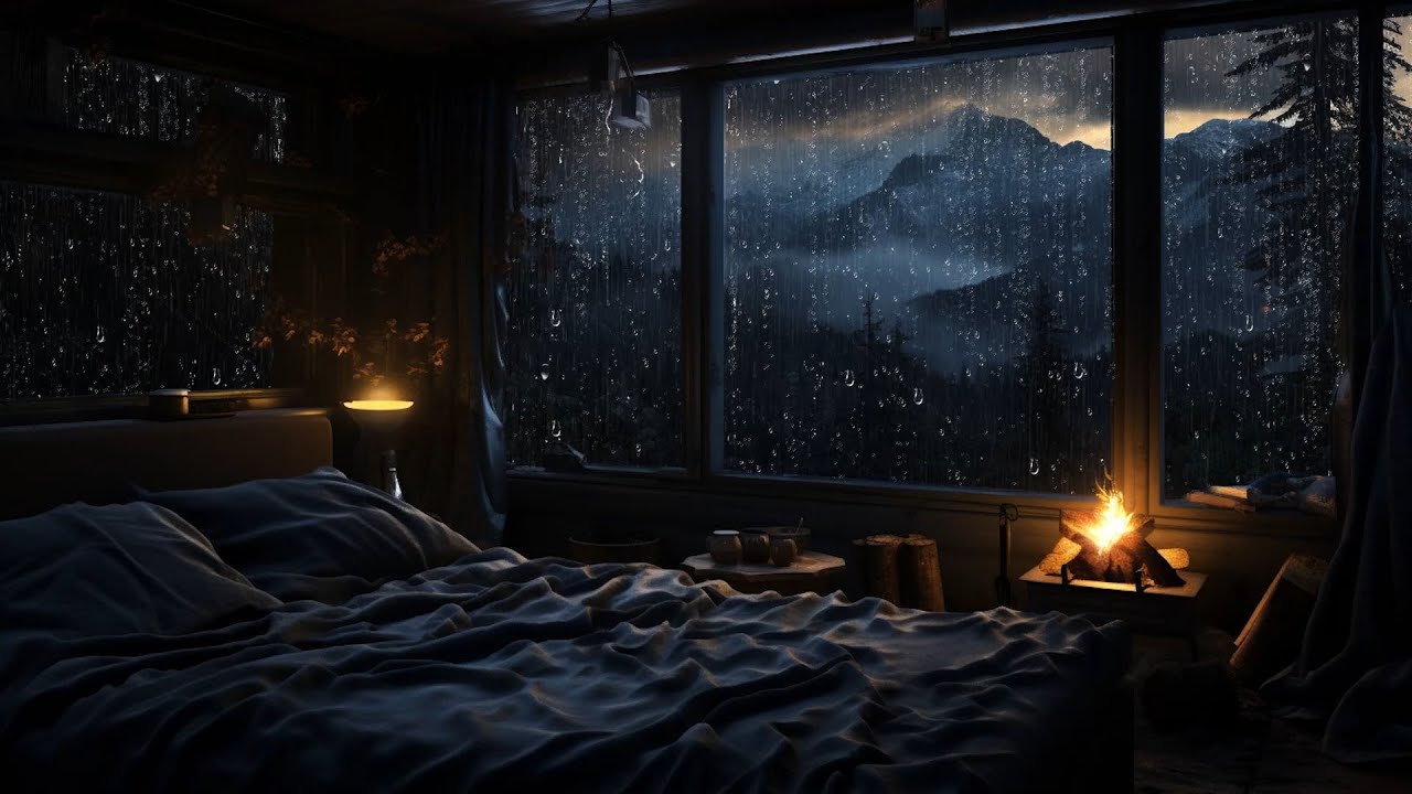 HEAVY RAIN at Night to Sleep Instantly - Strong Stormy Night to Sleep ...