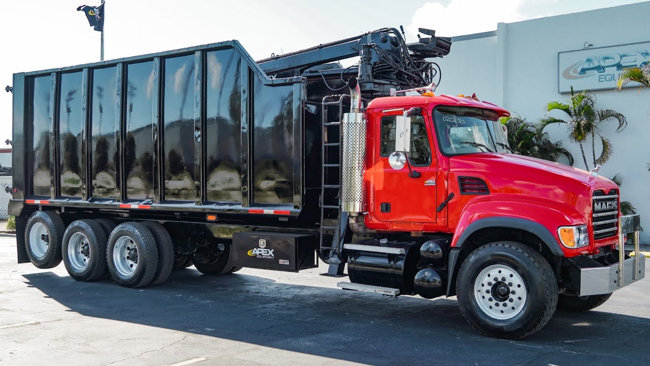 2005 Mack Granite CV713 Grapple Truck - YouTube