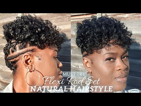 Must Try Flexi Rod Set Natural Hair Updo Hairstyle! NO IT'S NOT A WIG ...