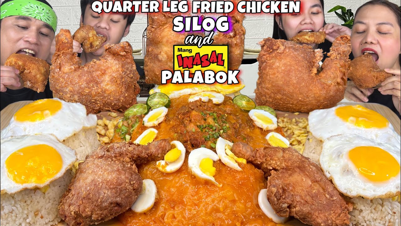 Mang INASAL PALABOK & QUARTER LEG CHICKS SILOG MUKBANG! PINOY MUKBANG ...