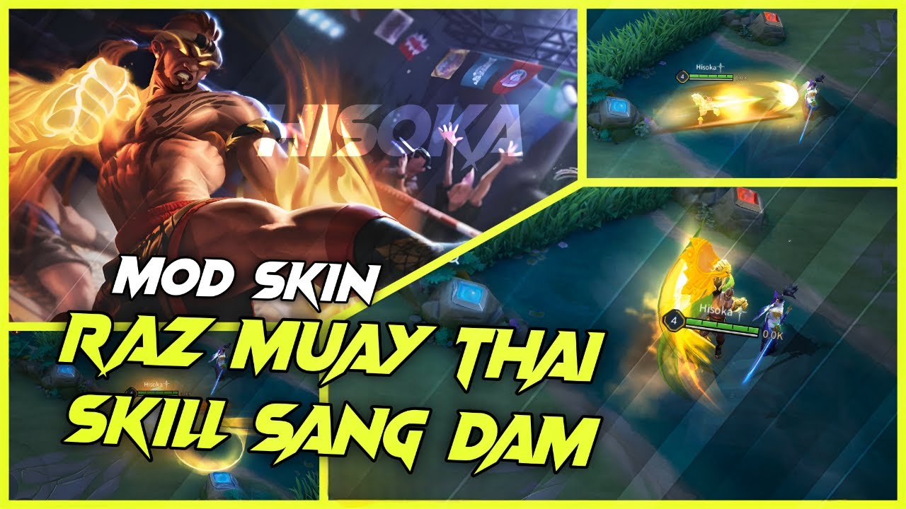 MOD SKIN RAZ MUAY THAI SKILL SANG DAM AOV SAU UPDATE NEW NO BUG ...