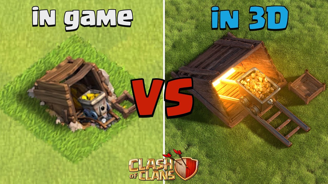 Clash of Clans in game 2d VS in 3D elements Clash of Clans - YouTube