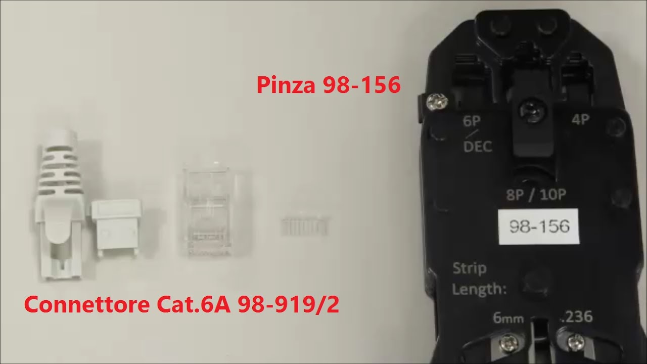 Crimpatura connettore RJ45 94-919/2 - pinza 98-156 - YouTube