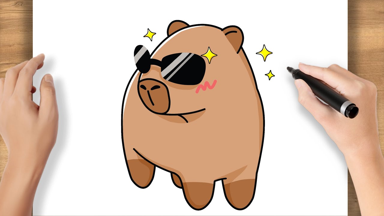 Dibujos de Capibara Lindo Fácil Tutorial paso a paso | Drawings ...