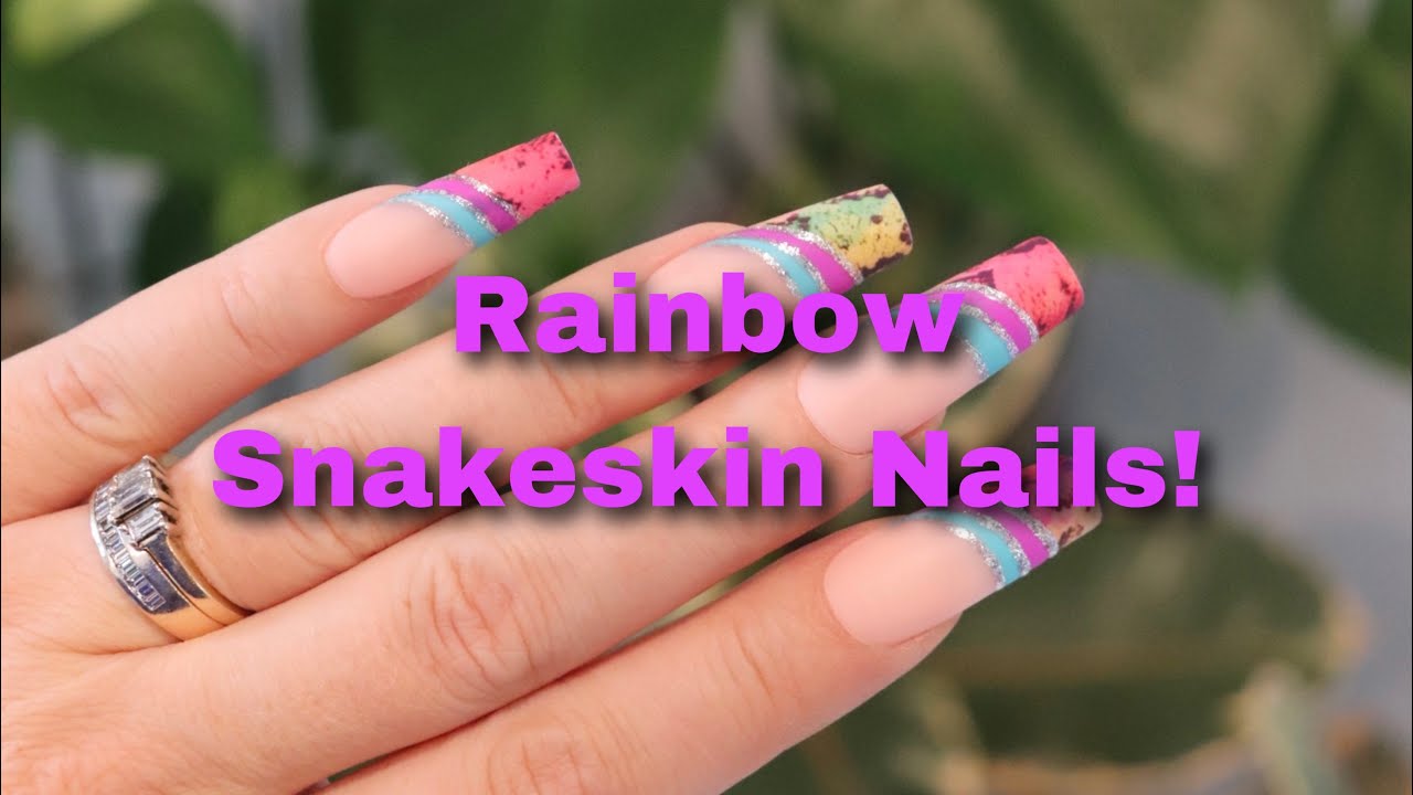 Rainbow Snakeskin Nails! - YouTube