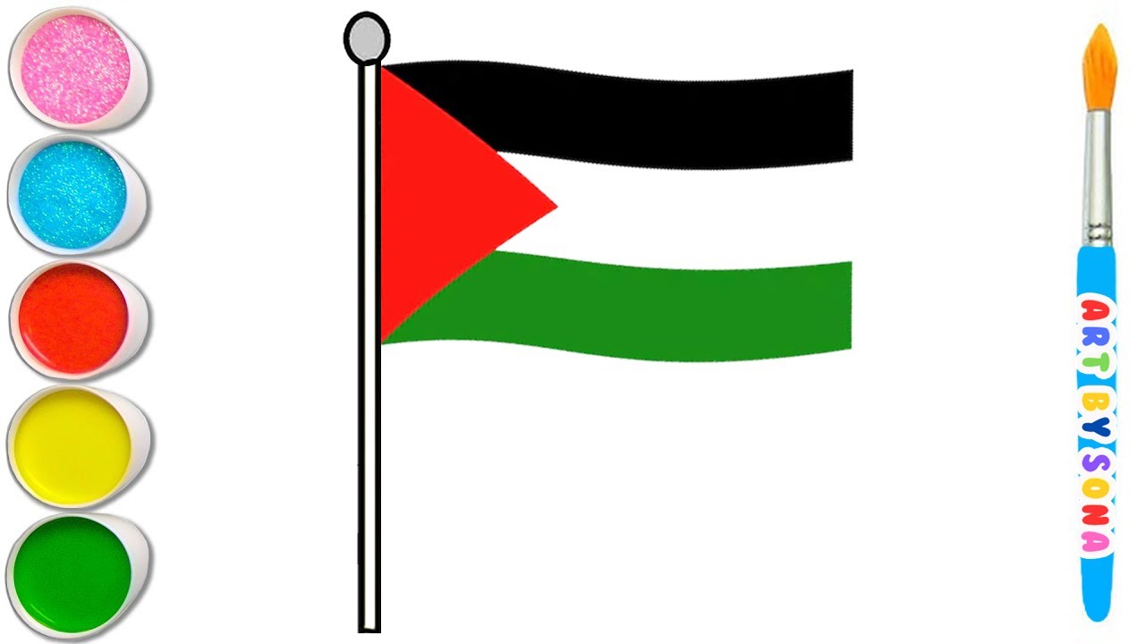 How to Draw Palestine Flag - Easy State of Palestine Flag Drawing ...
