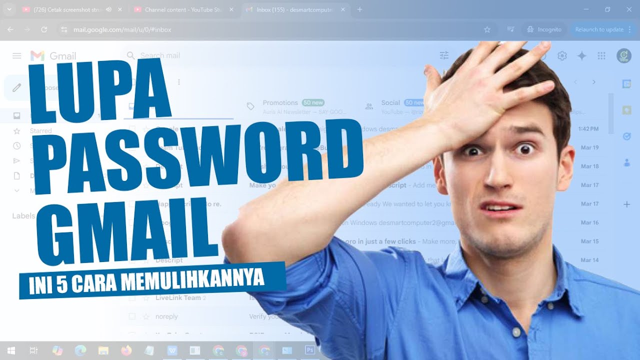 Cara mengembalikan gmail yang lupa password - YouTube