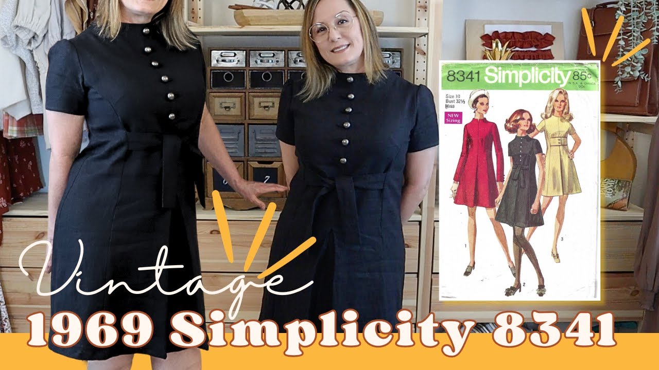 Sewing the Vintage Simplicity 8341 Sewing Pattern | 1969 Dress Style 2 - YouTube