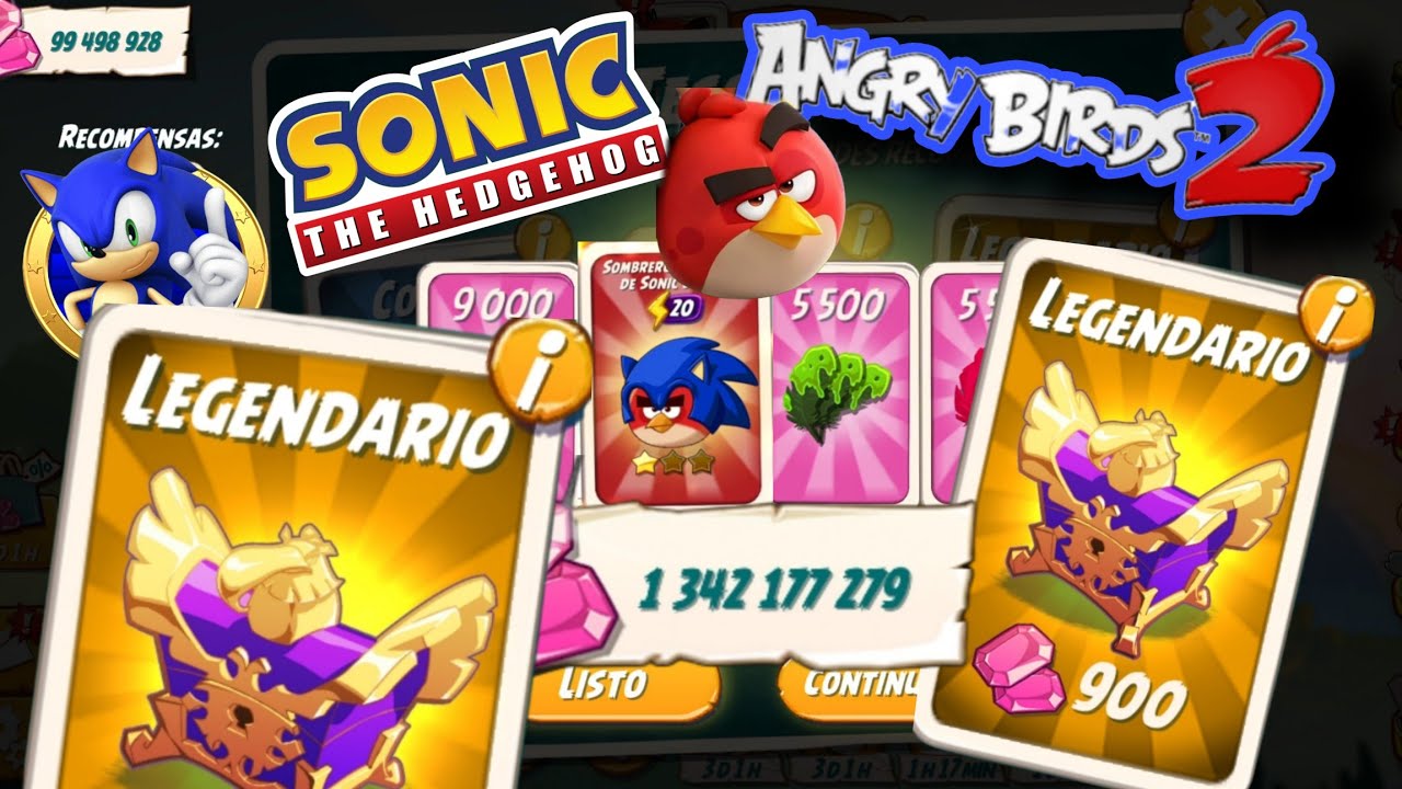 💎💎 ABRIENDO COFRES LEGENDARIOS 🤑INFINITOS ANGRY BIRDS 2 HACK x SONIC ...