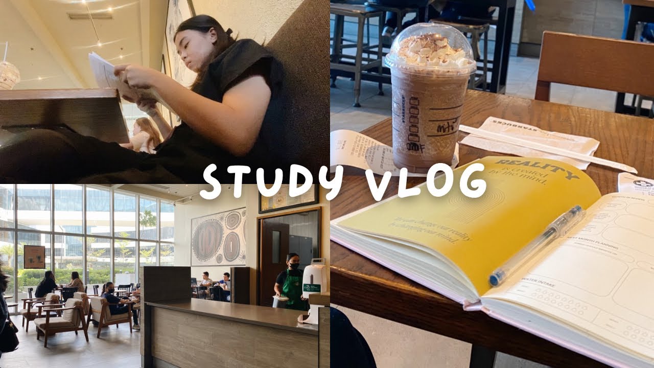 STUDY VLOG | real time cafe study with me ☕️ (coffee shop asmr ...