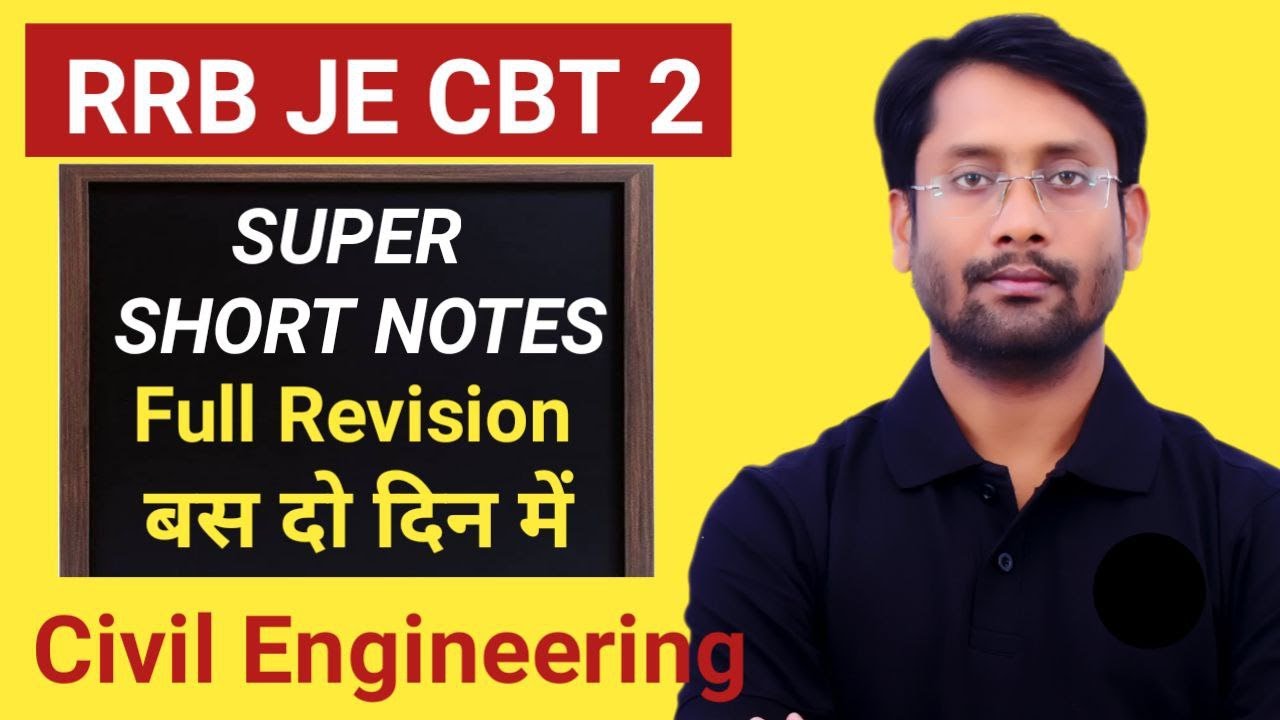 RRB JE SHORT NOTES CIVIL ENGINEERING BY HUSAIN SIR - YouTube