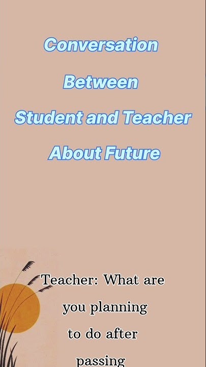 Conversation between teacher and student about future |Learn English through stories |English ...