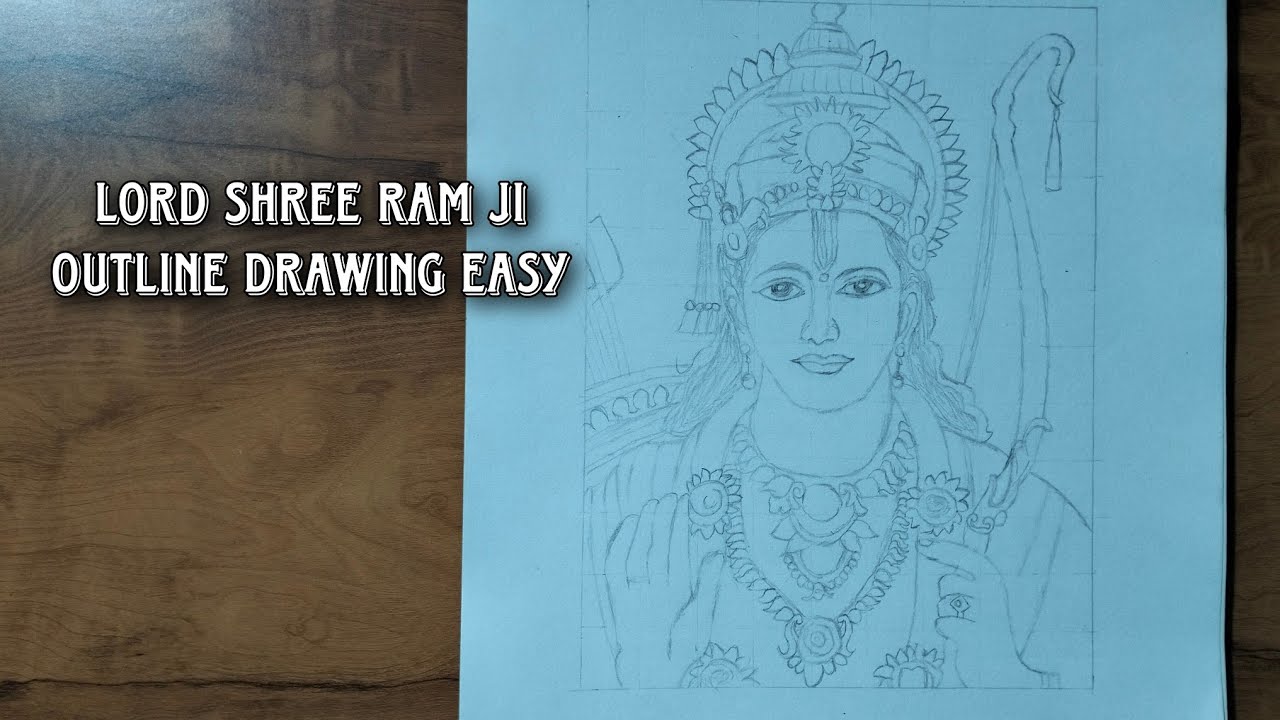 Lord shree ram ji outline drawing easy || Happy Ram Navami drawing easy ...