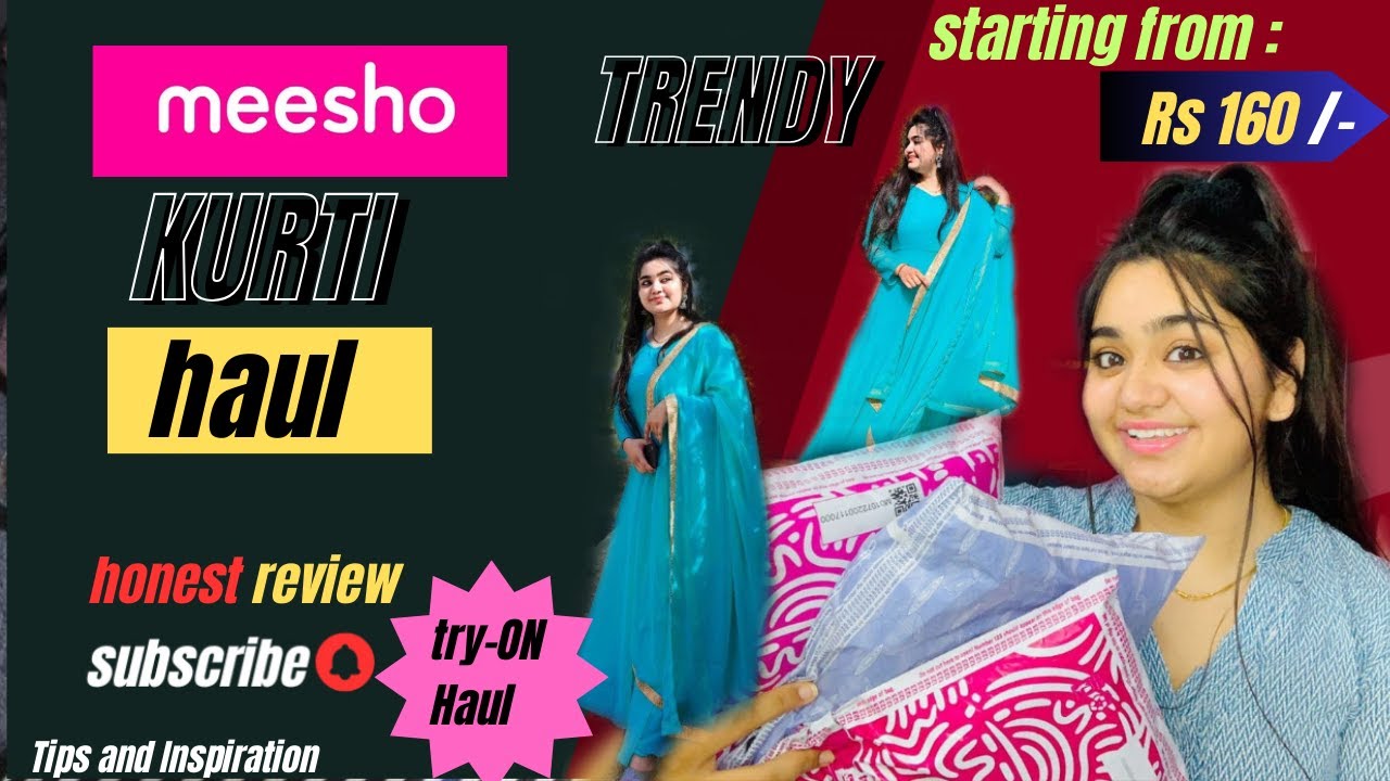 Meesho Kurti Haul 💕 | Starting from Rs. 160 | Try-on | Glow with Geet - YouTube