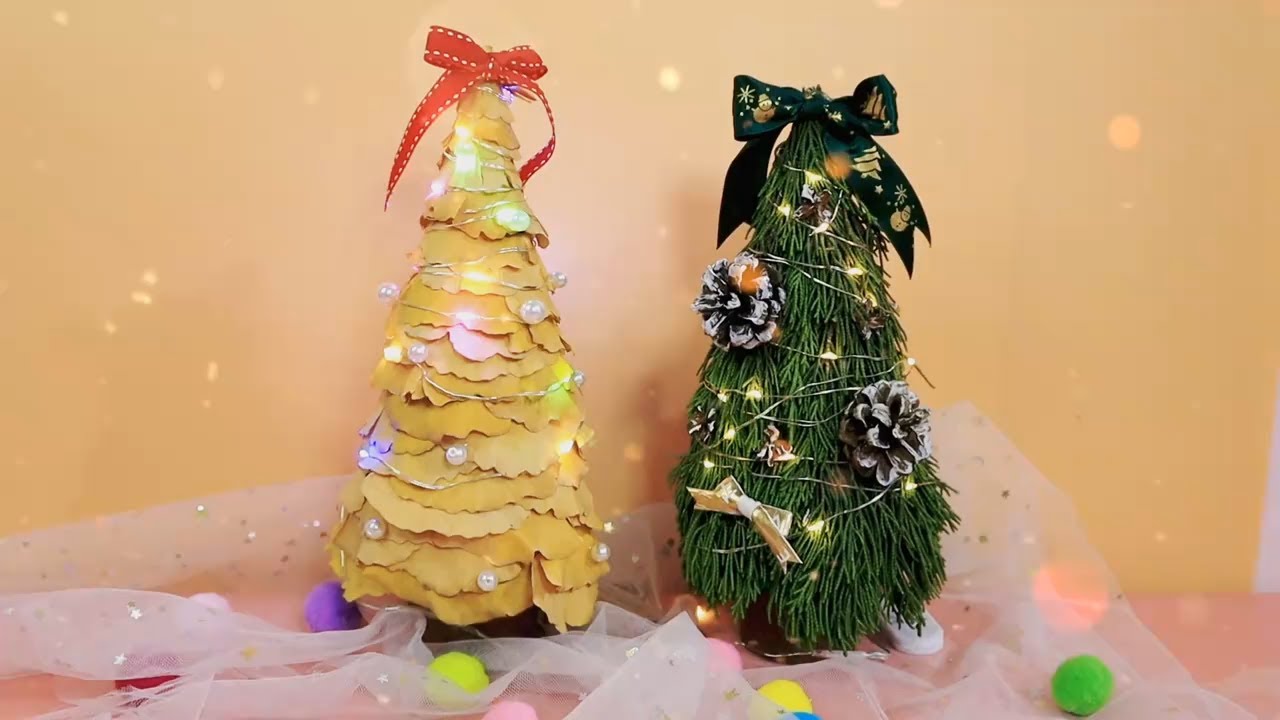How to make a miniature Christmas Winter Tree - YouTube