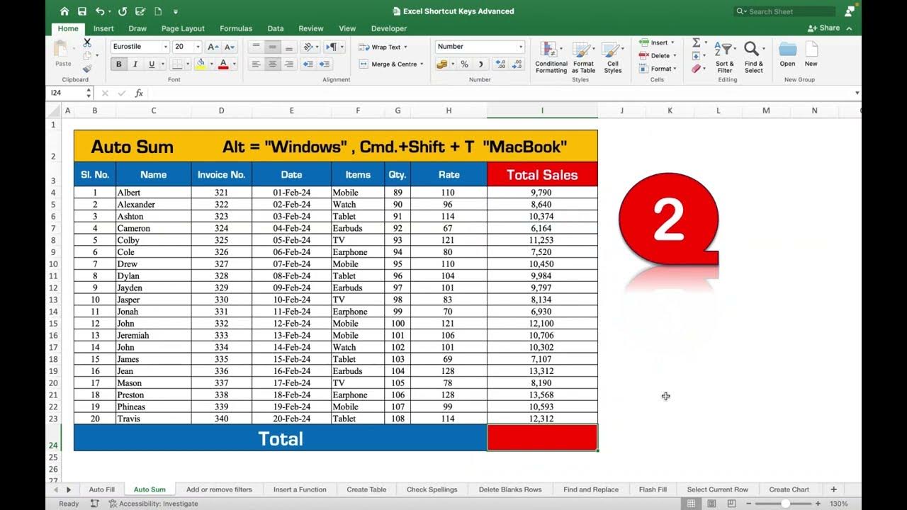 Unlock Excel Magic and Master the AutoSum Shortcut - YouTube