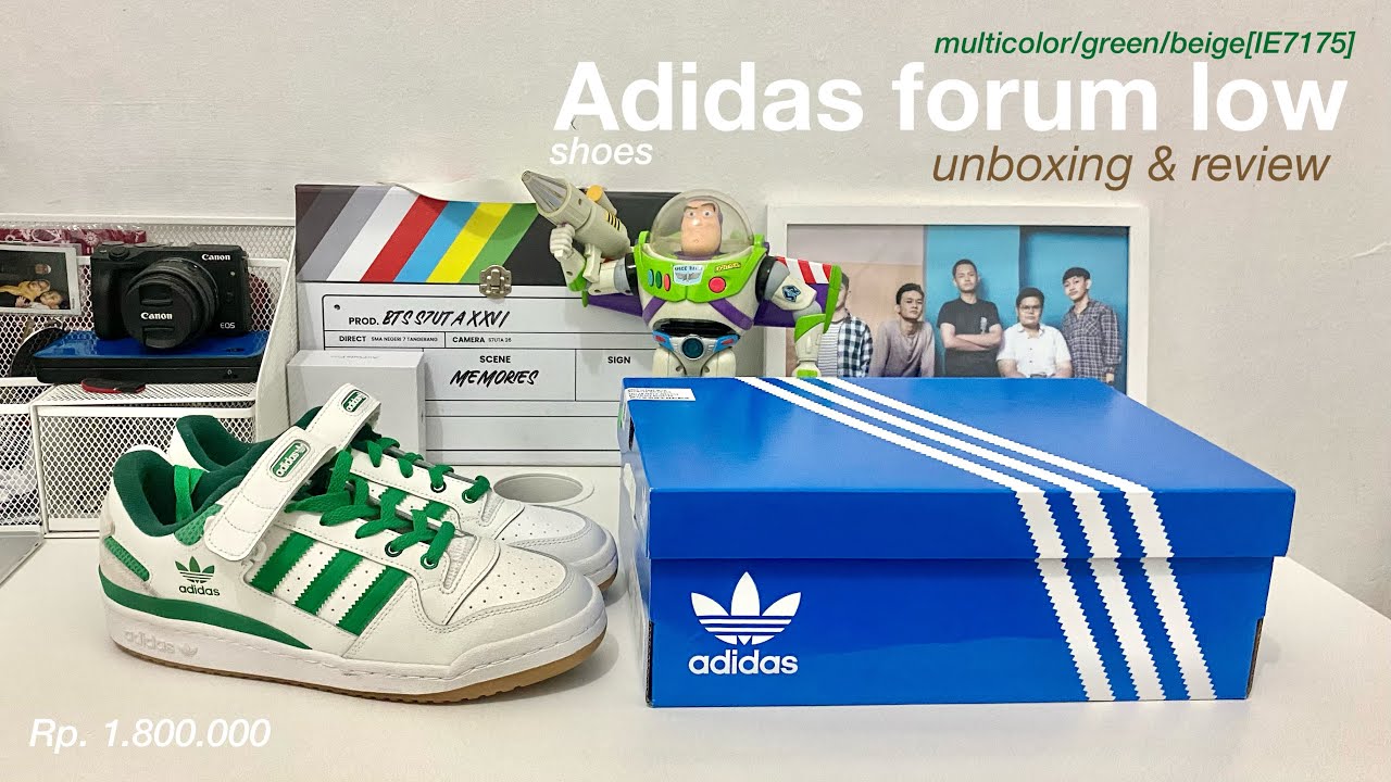 Adidas forum low shoes multicolor/green/beige[IE7175] unboxing & review ...