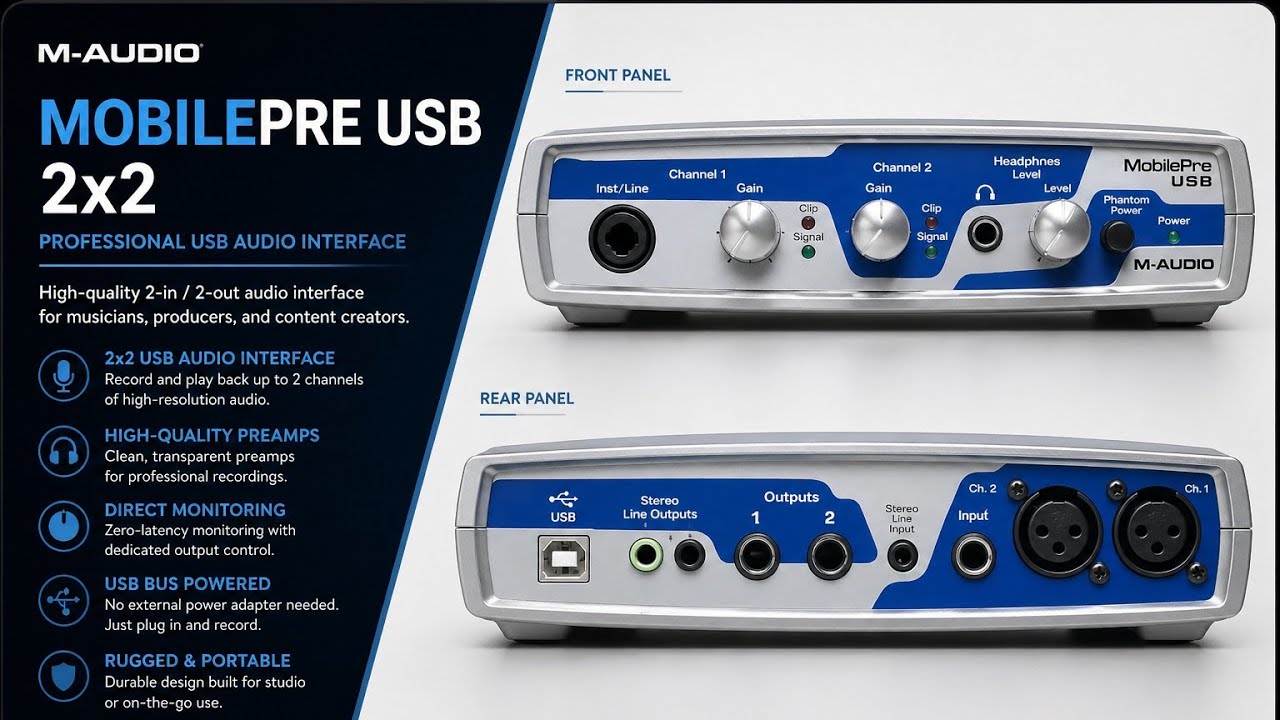mobileprem-audio mobilepre||mobilepre usb||maudio - YouTube