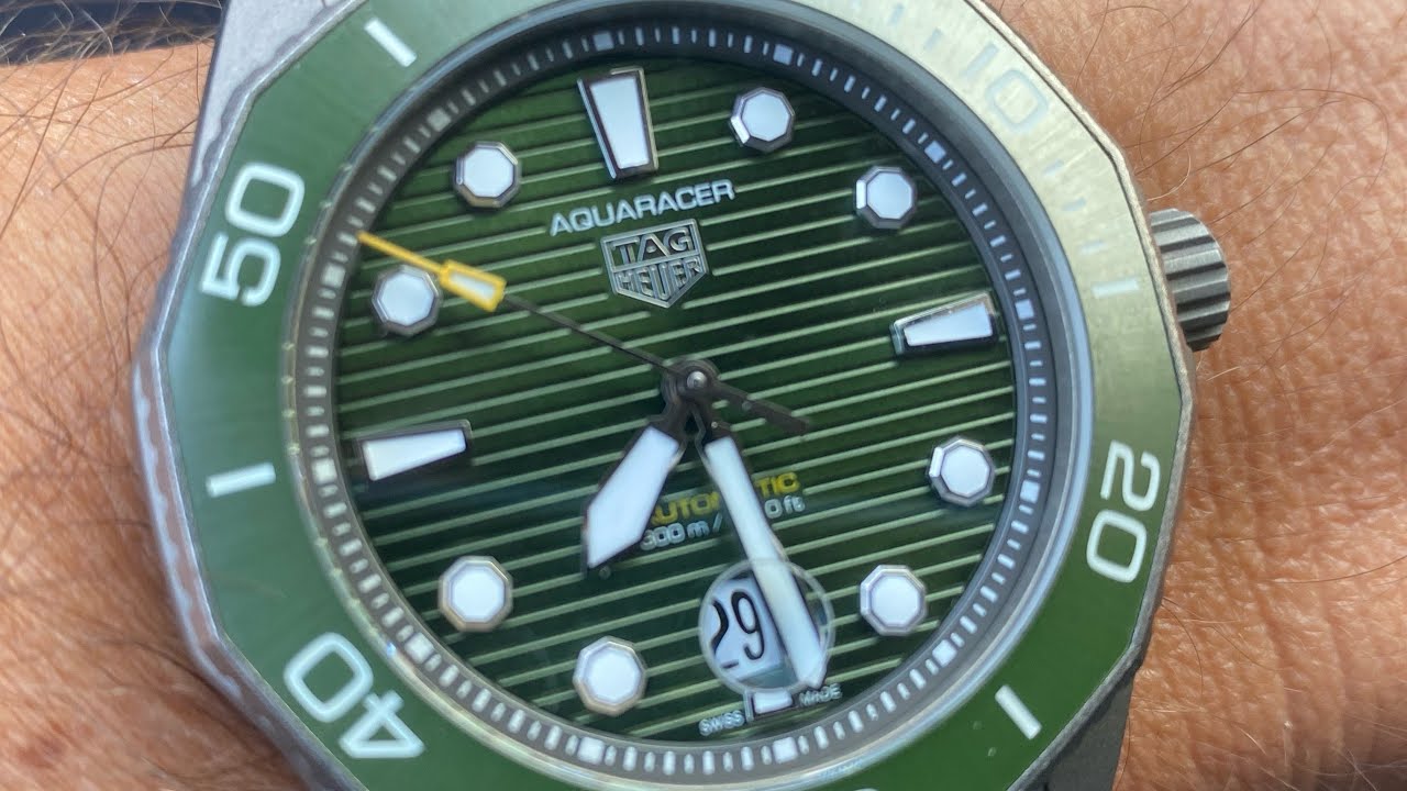 Tag Heuer Aquaracer Titanium Green First Impressions - YouTube