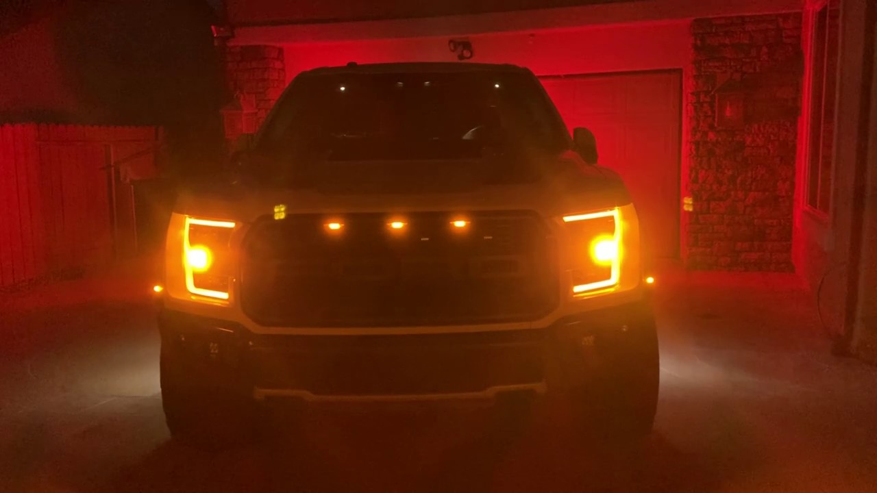 Night Show of Ford F150 Raptor Amber LED Mood Lights of 802A Luxury ...
