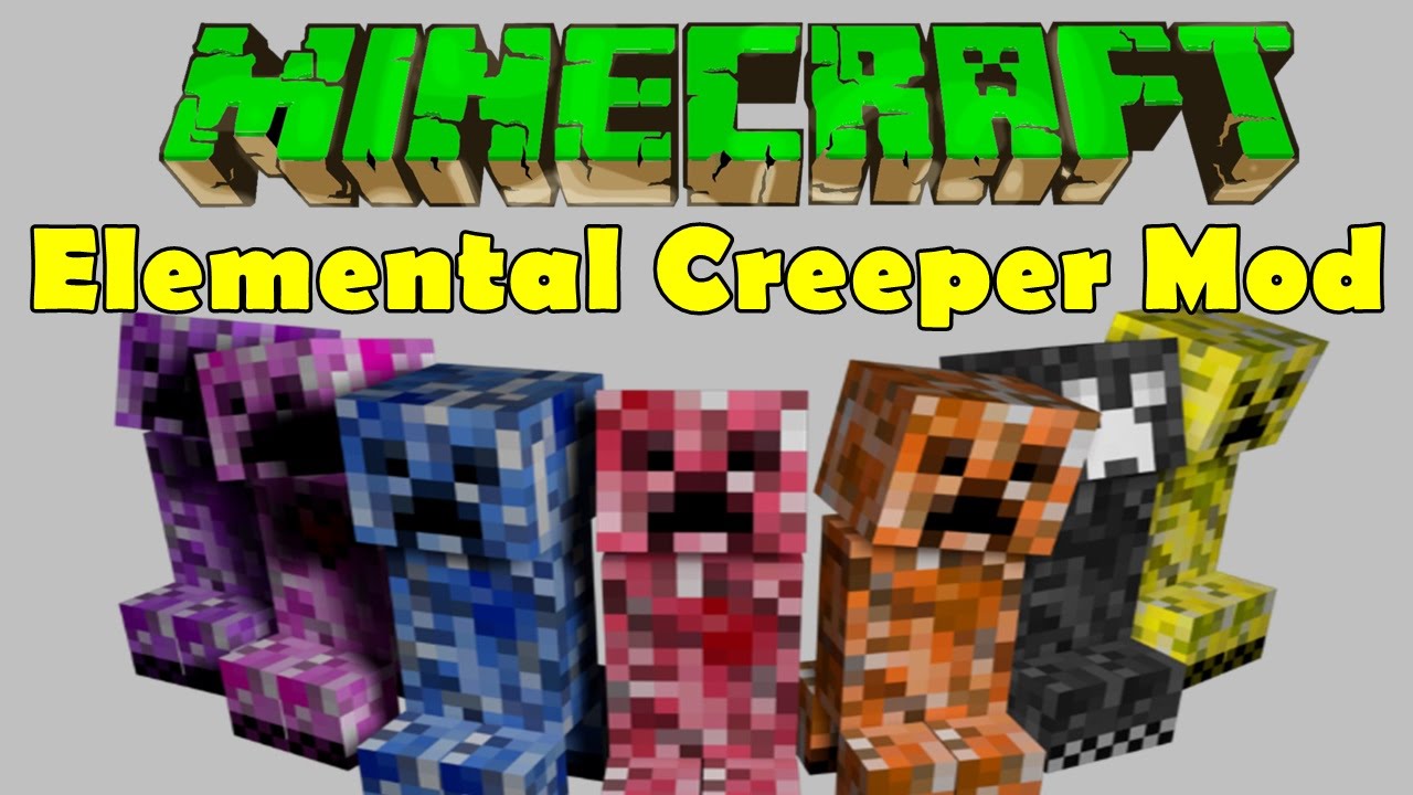 Minecraft Mod รีวิว - Elemental Creeper Mod ครีปเปอร์มหาปะลัยย - YouTube