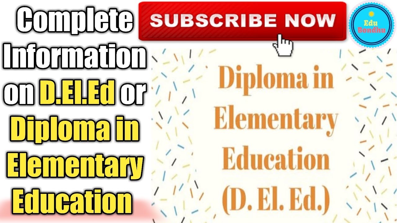 D.El.Ed or Diploma in Elementary Education || Course Eligibility ...