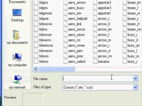 How to change cursors on Windows Xp/Vista with no download - YouTube