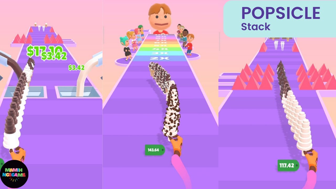 Buat Es Krim Cokelat - Popsicle Stack gameplay - YouTube