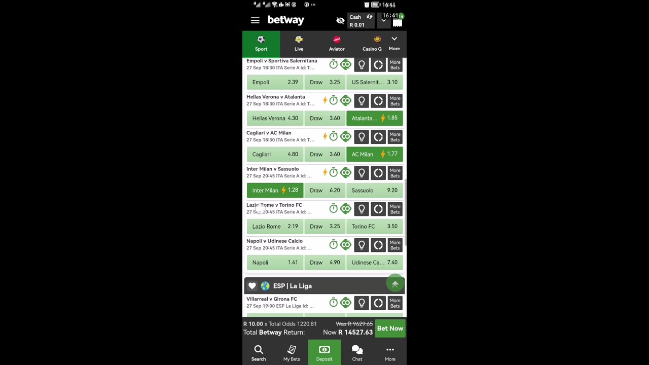 How to bet football on betway 27/09 - YouTube