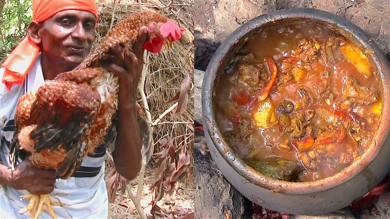 Desi Chicken Curry At My Farm... - YouTube