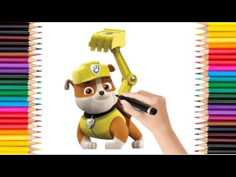 How To Draw and Color Rubble From Paw Patrol 😍| Paw Patrol New Video ...