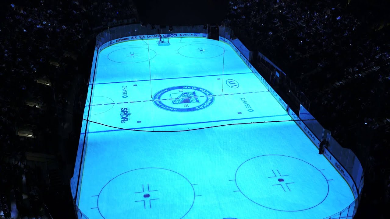 NY Rangers 3D Projection on ice MSG 2016 - YouTube