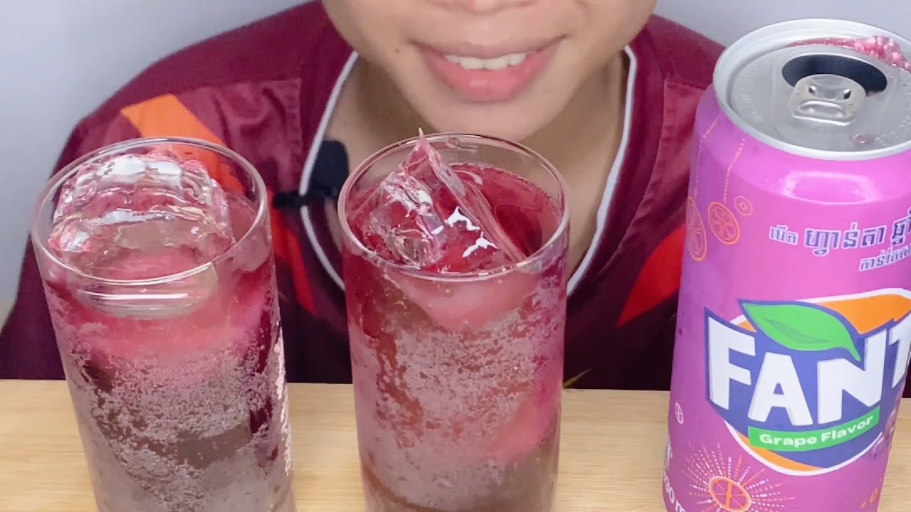 ASMR Drinking Fanta Grape Juice, Drinking Sound - YouTube