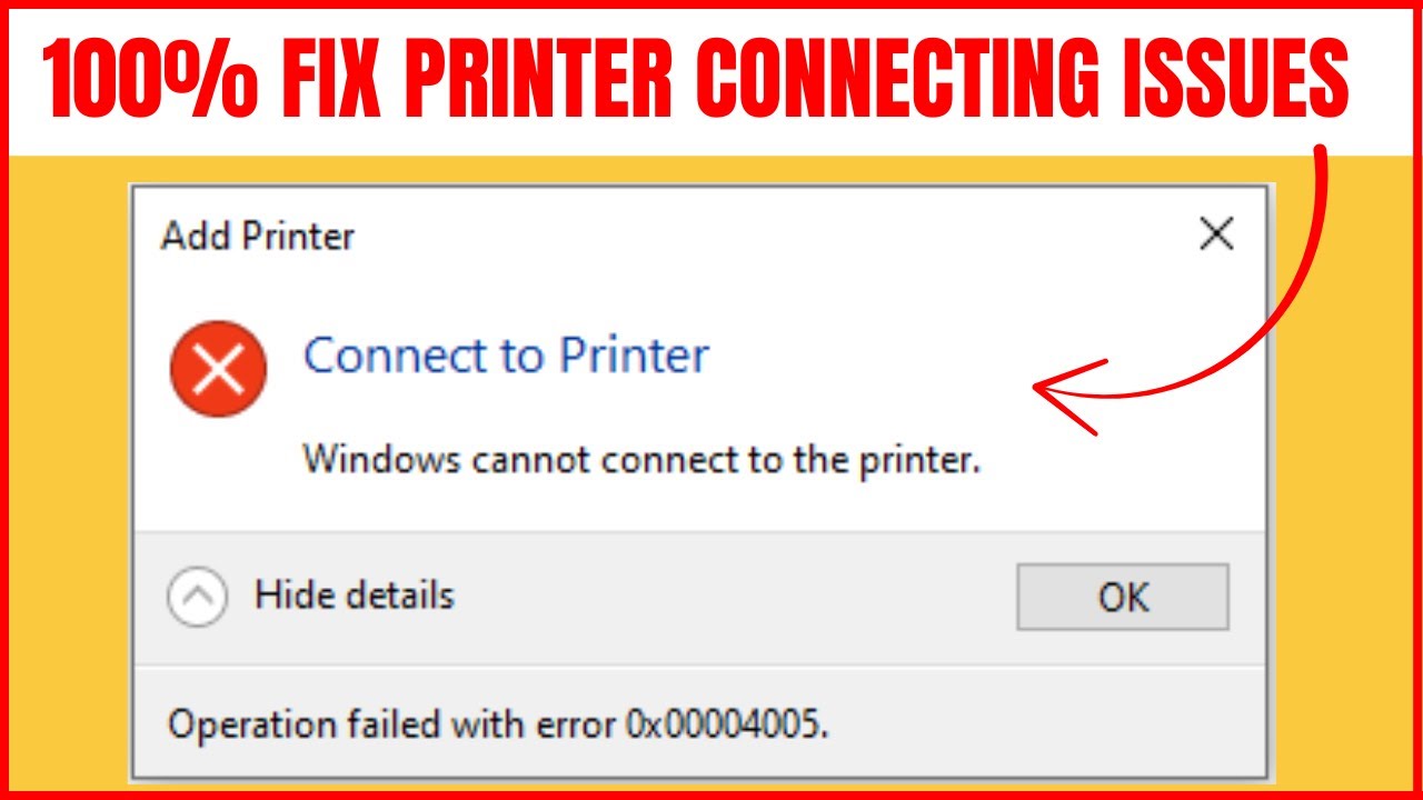 FIX - WINDOWS CANNOT CONNECT TO THE PRINTER 2025 - YouTube